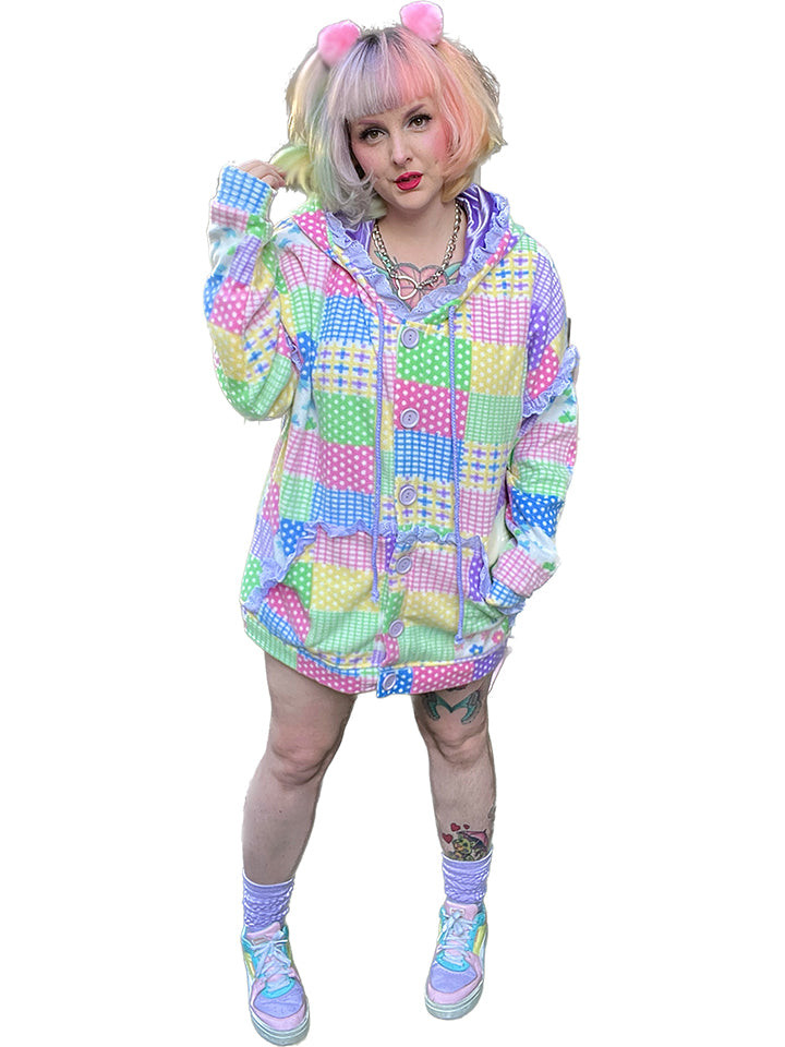 Pastel Patchwork Fleece Jacket – Pretty Sour